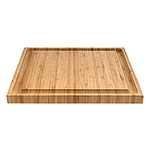 BambooMN Bulk Wholesale Premium Bamboo Grooved Cutting Board - 11" x 11" x .75" - 1 Piece