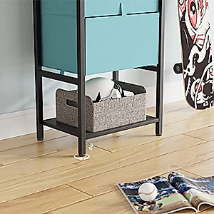 CubiCubi Dresser for Bedroom, Tall Dresser with 5 Drawers Oxford Fabric Dresser, Storage Tower Organizer for Closet, Hallway, Living Room, College Dorm, Steel Frame, Wood Top, Tiffany Blue