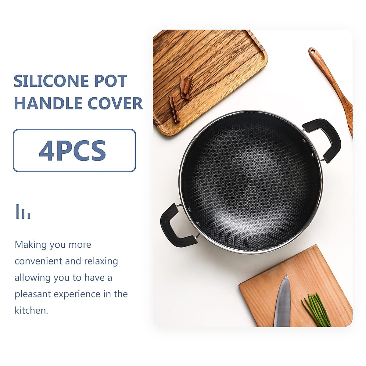 SHERCHPRY Pot Holders Pot Holders Pot Holders Silicone Pot Handles Cover 4pcs Pot Handle Holder Non- Pan Handle Sleeves Hot Pot Grip Protectors for Cooking Frying Pot Holder Pot Holder Pot Holder