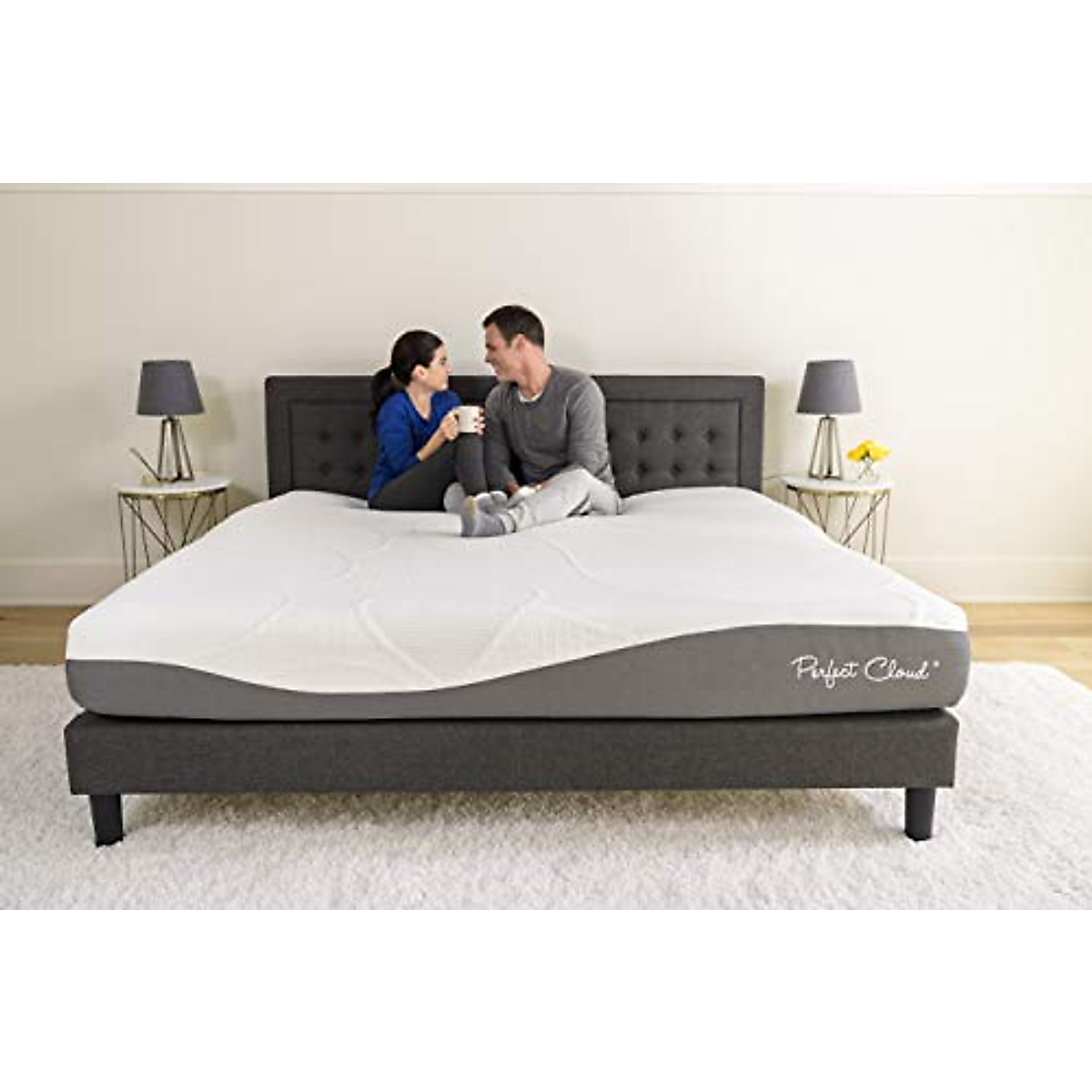 Perfect Cloud Made in The USA UltraPlush Charcoal-Infused 10-inch Memory Foam Mattress - Pressure Relieving - Bed-in-a-Box (Queen)