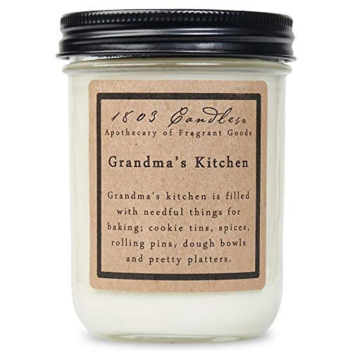 1803 Candles - Scented Soy Jar Candle - Grandma's Kitchen Scent
