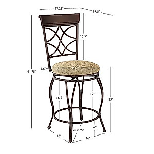 Linon Curves Swivel Counter Bar Stool 24"