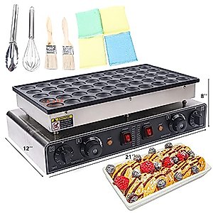 Electric Commercial Waffle Maker Machine 50pcs Nonstick Waffle Iron 1700W Mini Dutch Pancakes Waffle Maker Baker for Restaurant Bakeries Snack Family, Timer and Temperature Control (50 Grids, 1700W 110V)