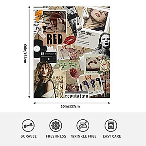 Music Album Blanket Fashion Throw Blanket Flannel 50x60 Inch Soft Warm Winter Bedroom Decoration Gift for Women Adults