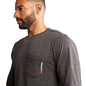 Timberland PRO mens Base Plate Blended Long-sleeve T-shirt Work Utility T Shirt, Dark Charcoal Heather, XX-Large US