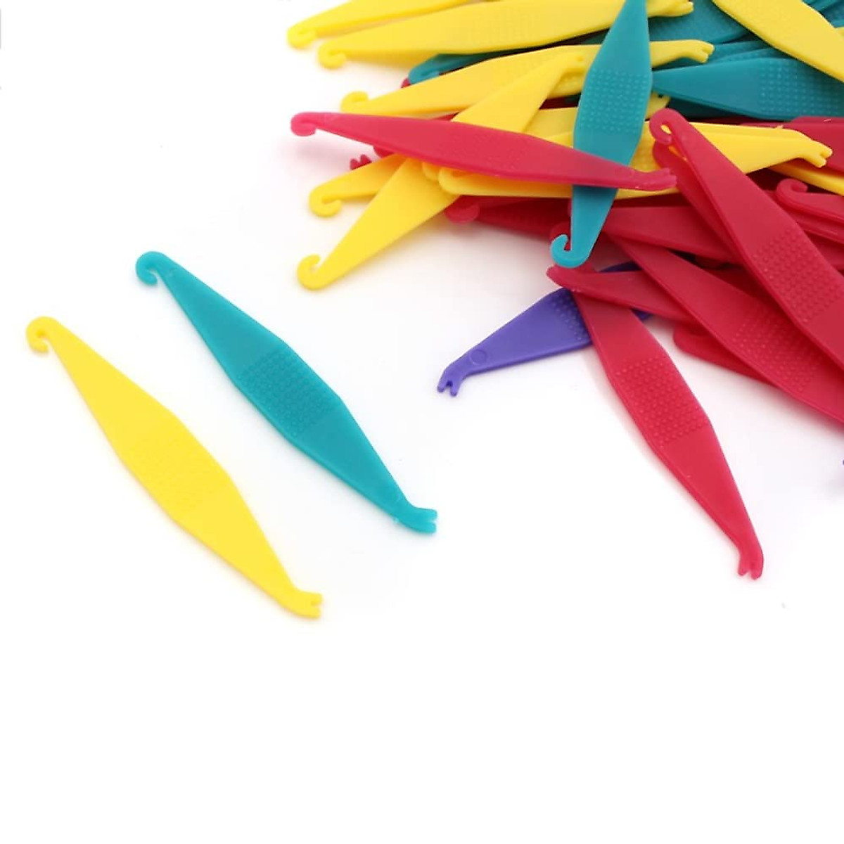 OBTANIM 100 Pcs Colorful Disposable Plastic Braces Elastic Rubber Bands Placers Tool for Braces Dental Orthodontic