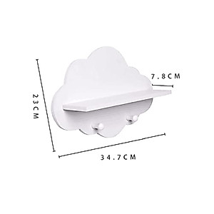 Eioflia Cloud Shape Wood Floating Shelf Cloud Wall Shelves Wall Mounted Shelving Coat Hanger Storage Rack Nursery Accessories Home Kitchen Storage Organisation Racks Shelves Drawers Floating Shelves