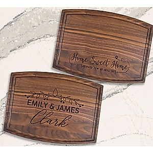 Custom Cutting Board Wedding Gift for Couple Personalized Mr & Mrs Cutting Board Arched Cutting Board Wood Engraved