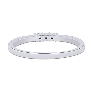 SAVEARTH DIAMONDS 1/10 cttw Round Cut Lab Grown Diamond Three Stone Engagement Wedding Bridal Ring In 10k White Gold Jewelry For Women (0.10 Cttw, G-H Color, VS-SI Clarity) Ring Size-10