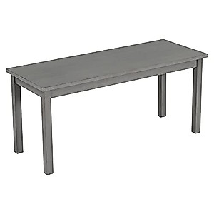 NCKMYB 5 Piece Dining Set, Rectangular Dining Table with 2 Chairs and 2 Benches, Rustic Wooden Dining Set for Kitchen Dining Room Restaurant (Grey)