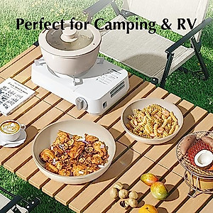 Redchef Ceramic Pots and Pans Set Non Stick, Nonstick Kitchen Cookware Sets, Non Toxic Pots and Pans Set Non Stick, PFAS PFOA & PTFE Free, Detachable Handle Pots and Pans 5 Piece, RV Cookware (Beige)