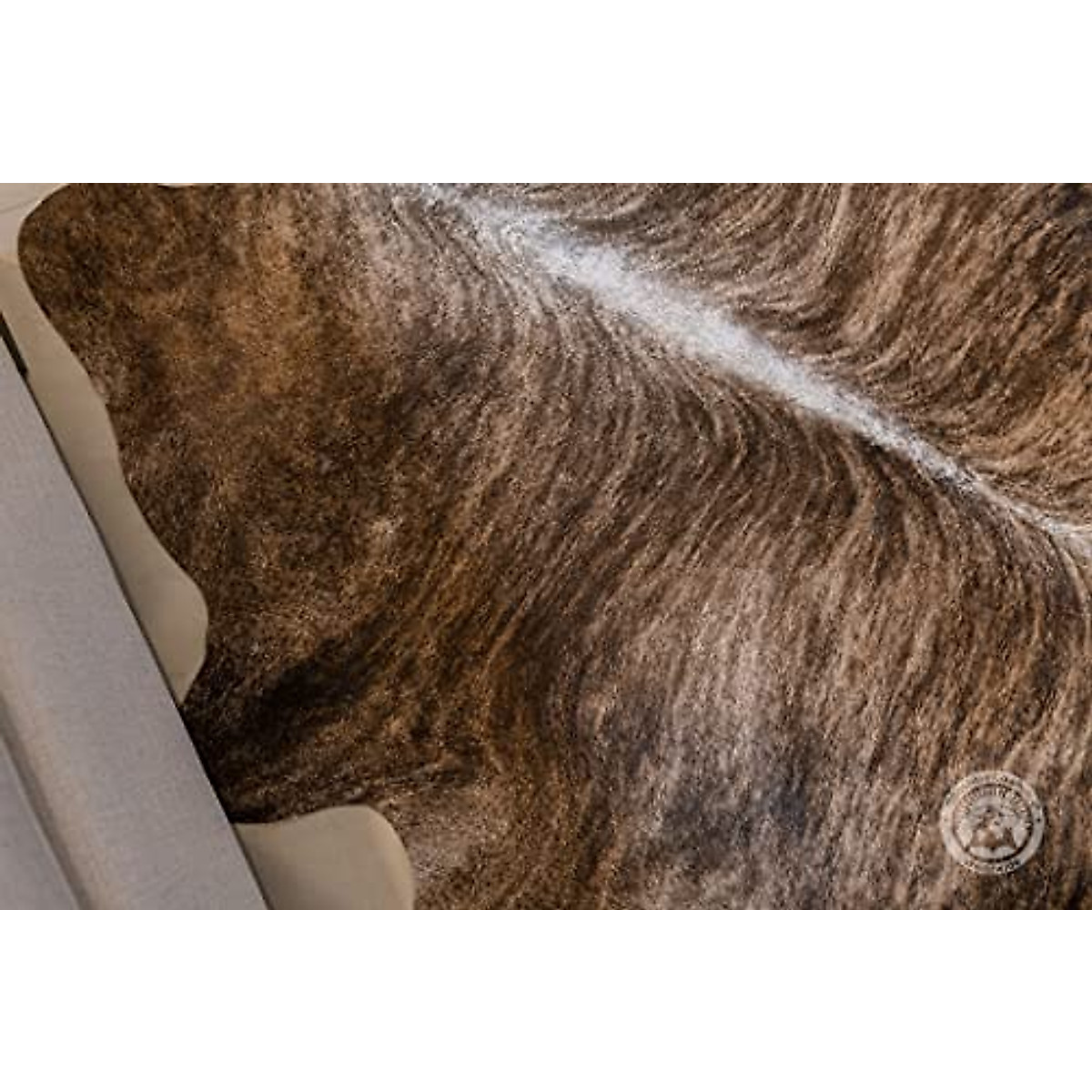 Genuine Brindle Cowhide Rug Large Size 6 x 7-8 ft. 180 x 240 cm