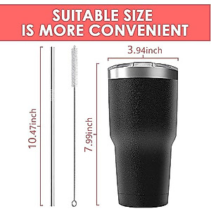 Deitybless 30oz Stainless Steel Travel Mug with Lid, Double Wall Vacuum Insulated Bulk Tumbler with Straws, Powder Coated Coffee Cup Suitable for Vehicle Cup Holders