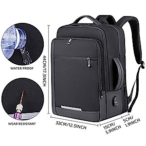 Backpack, Laptop Backpack, Carry on Backpack,Travel Backpack, 17 Inch Large Carry on School Backpack Extra Large Bookbag for Men Women Backpack,Travel Laptop Backpack with USB Port (Black)