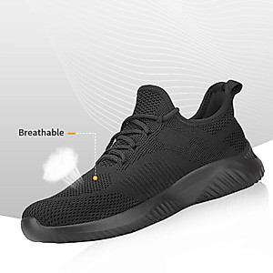Slip On Sneakers for Women-Fashion Sneakers Walking Shoes Non Slip Lightweight Breathable Mesh Running Shoes Comfortable All Black 9