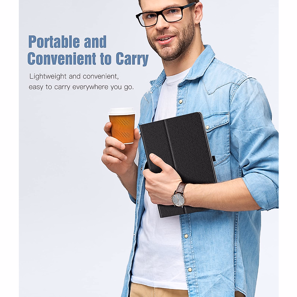 TiMOVO Case for All-New Kindle Fire HD 10 & Fire HD 10 Plus Tablet (10.1", 11th Generation, 2021 Release), Slim Folding PU Leather Stand Cover Case with Auto Wake/Sleep, Black