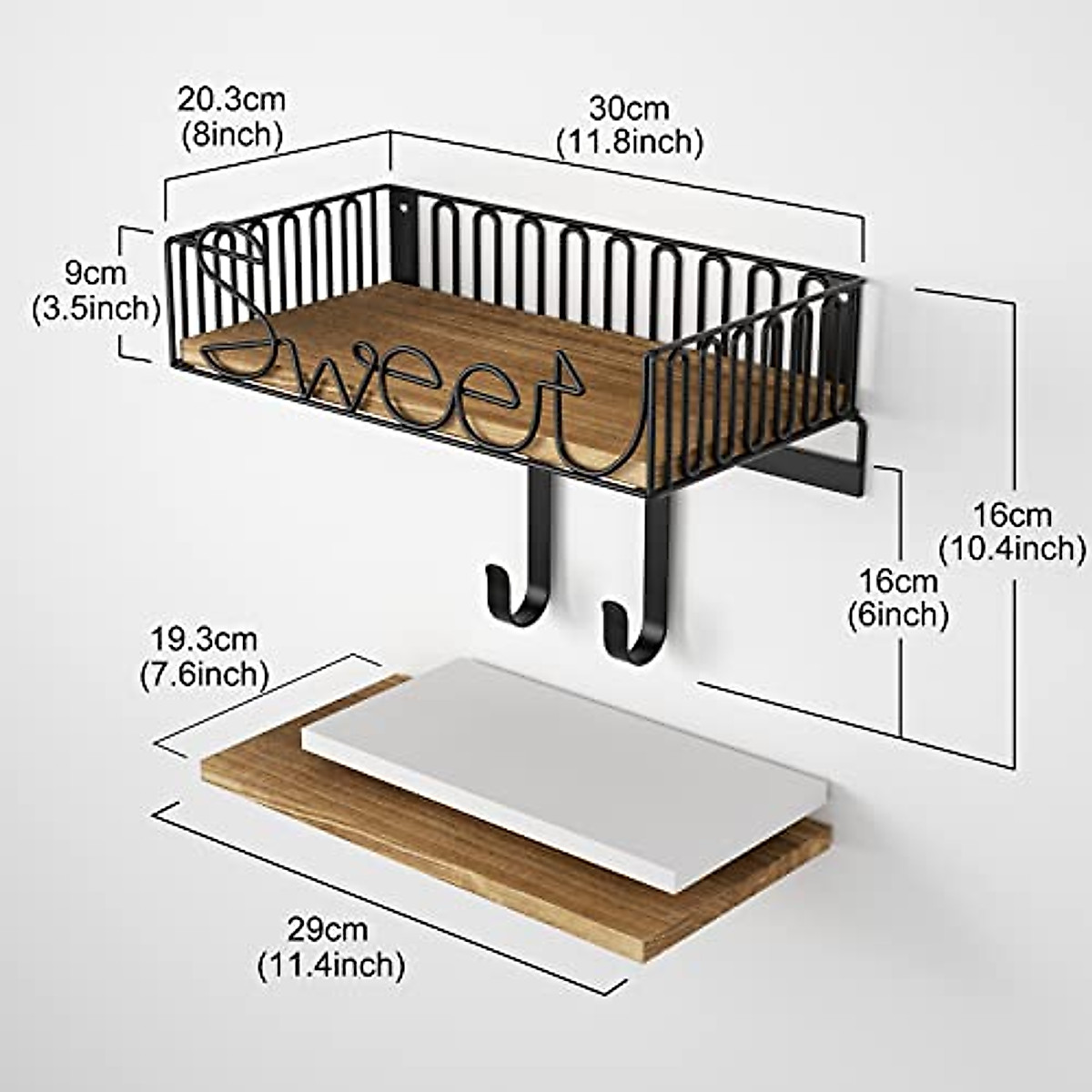 SRIWATANA Ironing Board Hanger Wall Mount, Iron and Ironing Board Holder for Laundry Room Organization and Storage - Carbonized Black