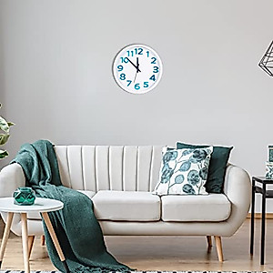 JVXYUIEH 12 Inch Wall Clock, Wall Clocks Battery Operated Modern, Silent Non Tiking Large Wall Clocks for Bedroom, Office Kitchen, Living Room, Classroom Decor (Blue)