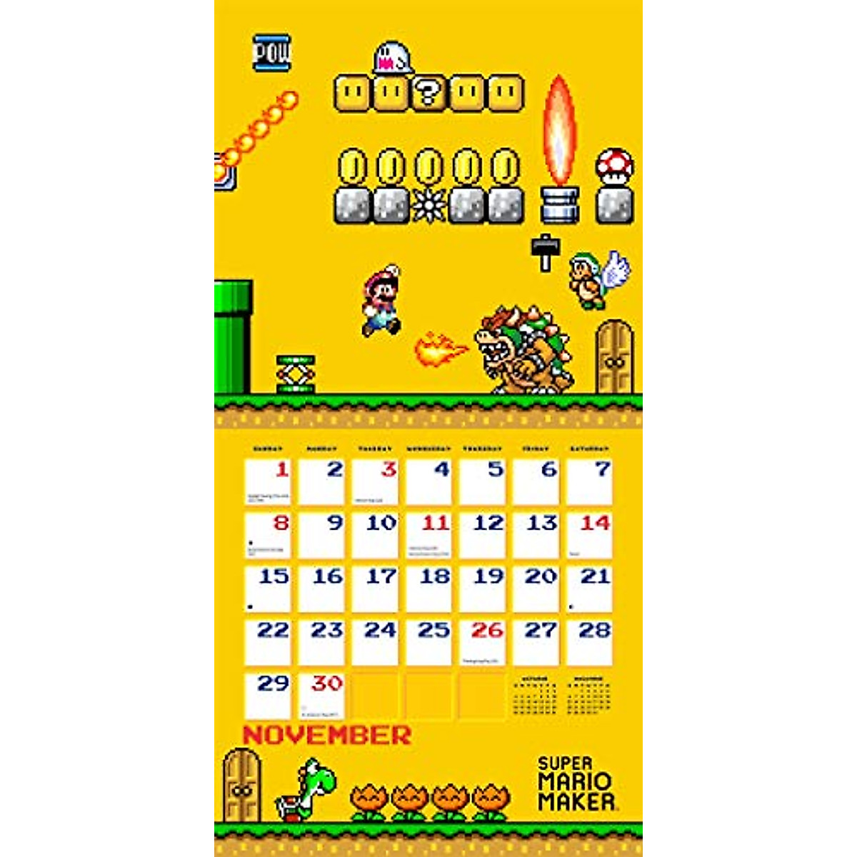 Super Mario 2020 Wall Calendar: History of a Hero