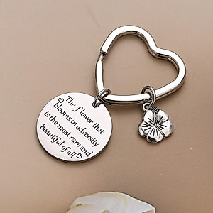 JIUSHUN Mulan inspired Jewelry Mulan Quote Jewelry Daily Reminder Jewelry encouragement Gift Flower Jewelry Motivational Keychain Inspirational Jewelry Motivational Jewelry