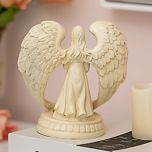 Angel Statue Tea Light Holder - Blessing Angel Figurine Candle Holder for Garden Home Altar Shelf Decor Favors Sympathy Gift Memorial Tribute Remembrance Funeral Decoration