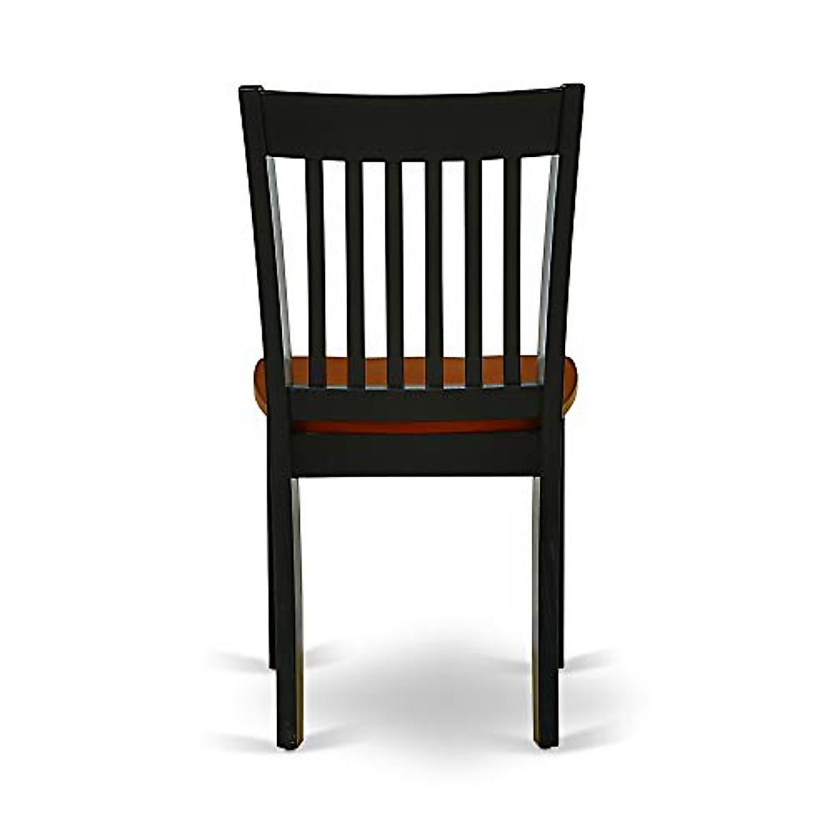 East West Furniture PLNO7-BCH-W Plainville 7 Piece Set Consist of an Oval Dining Room Table with Butterfly Leaf and 6 Wooden Seat Chairs, 42x78 Inch, Black & Cherry