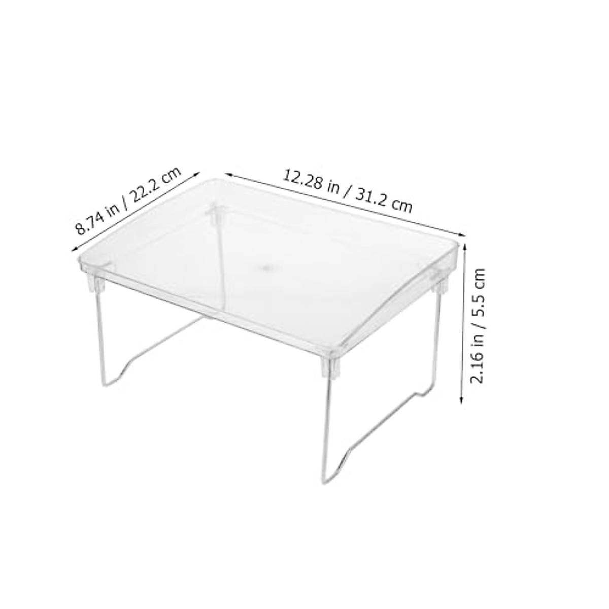 CAXUSD Foldable Storage Rack Shelf for Desk Desktop Shelf Kitchen Counter Rack Foldable Shelves Kitchen Storage Rack Cabinet Storage -Saving Shelf Makeup Rack Storage Stand White Plastic