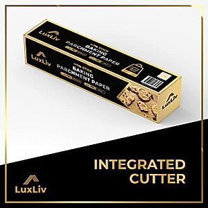 LuxLiv® 164ft Unbleached Brown Parchment Paper Roll for Baking, Sourdough Bread Baking Supplies, Wax Paper Roll, Cooking Paper - Extra Thick & Non-Stick Greaseproof 1ft Width Sheets for Oven.