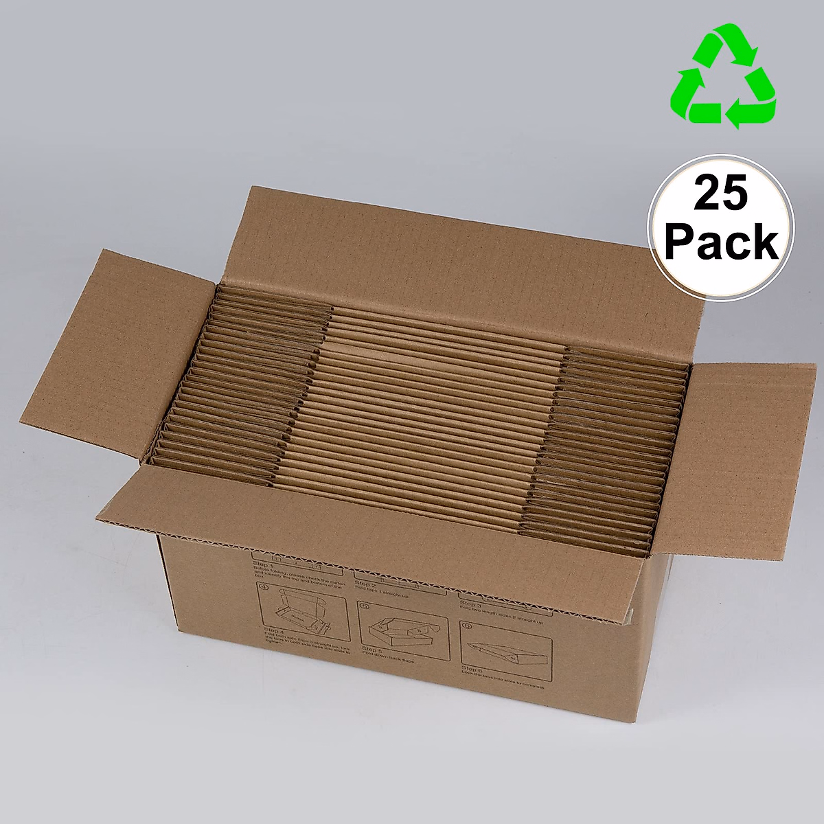 Sodissa 6x4x3 Inches Shipping Boxes Pack of 25, Brown Corrugated Cardboard Boxes for Small Bussiness