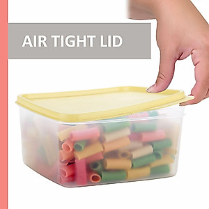 Food Storage Containers with Lids Set of 4 - 5oz, 16oz, 27oz, 84oz Leakproof Airtight Food Storage Containers – Non-BPA Transparent Plastic Containers for Food – Space Saving Nesting Design