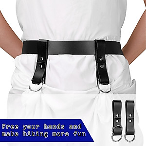 Rolarc Leather Skirt Hikes Renaissance Medieval Skirt Hike Waistband Accessory for Renaissance Faire LARP Cosplay Costumes 2Pcs (BLACK)