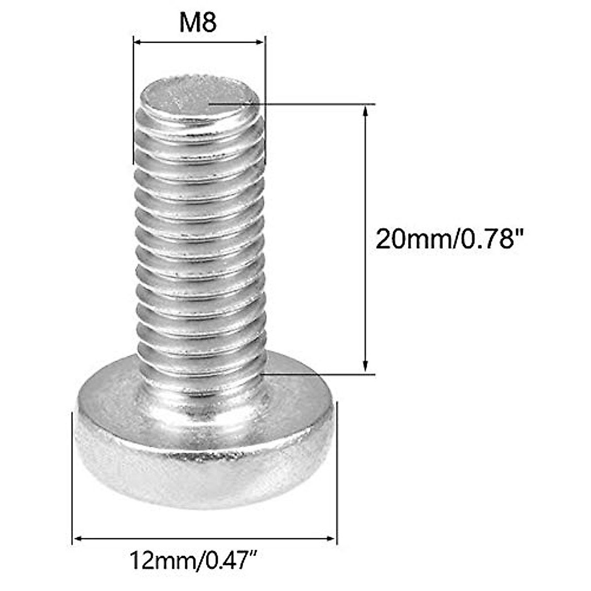 10pcs M8-1.25 20mm 304 Stainless Steel Pan Phillips Cross Head Screw, for TV Wall Mount Bracket Kit (with Flat Washer & Split Lock Washer)