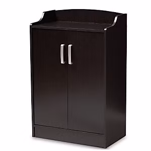CLoxks Shoes Cabinet Brown Shoe Cabinet ，One Convenient top Shelf，Assembly Required， Entry Foyer Cabinet entryway Show Cabinet
