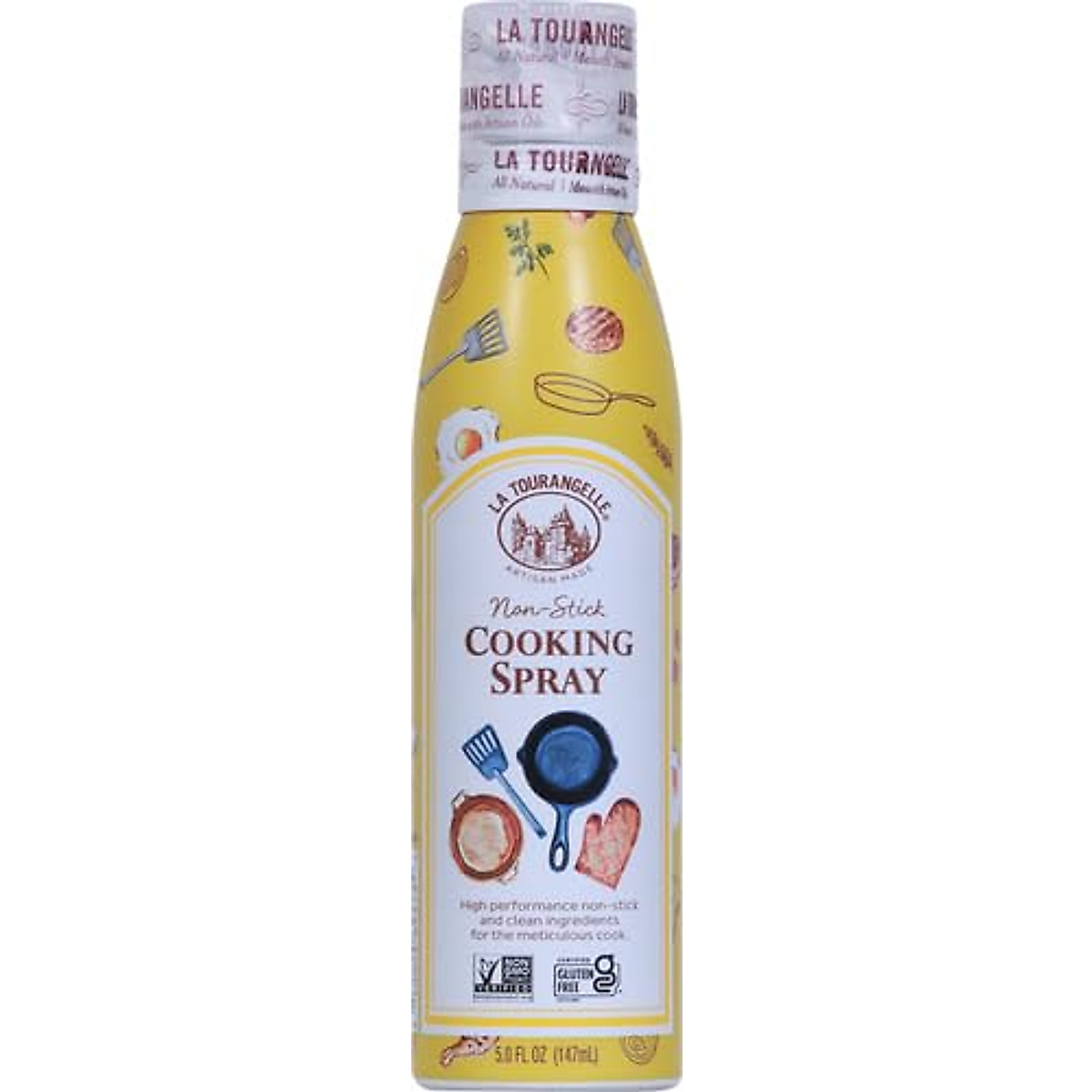 La Tourangelle, Non Stick Cooking Spray, Expeller Pressed Oil, Non Aerosol, For Neutral Flavor, Medium to High Heat, 5 Fl Oz