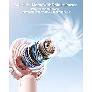 coldSky Portable Handheld Mini Fan, 3 Speeds Personal Small Fan For Makeup Eyelash, Cute Design Rechargeable Desk Fan With Non-slip Base For Travel, Bedroom, Woman, Men
