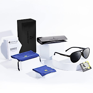 Lasiyanor Lightweight TAC Polarized Tinted Classic Vintage Retro 70s Sunglasses, TR-90 Frame for Women Men, UV 400 Protection