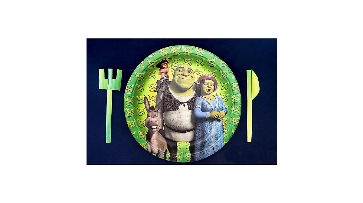 Shrek Birthday Plates: 24 Disposable Party Supplies 7 & 9 Inch
