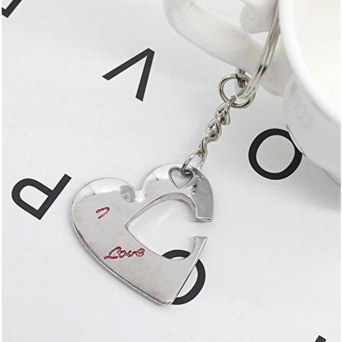 ODETOJOY Matching Puzzles Keychain Engraved Key Ring for Couples Best Friends You Hold The Key to My Heart Forever Couple Keychain