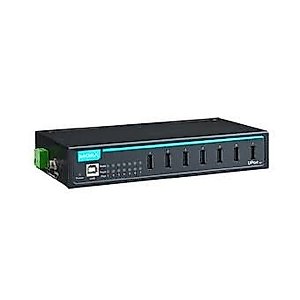 MOXA UPort 407-7 Ports Industrial-Grade USB Hub, with Adapter, Operating Temperature 0 to 60°C