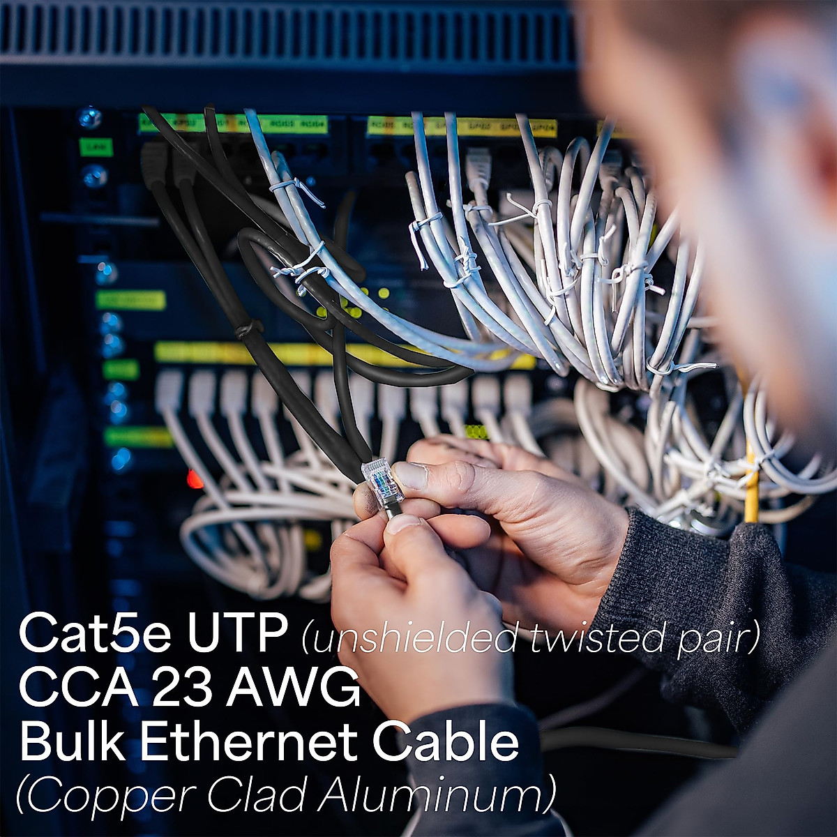 VIVO Black 1,000ft Bulk Cat5e, CCA Ethernet Cable, 24 AWG, UTP Pull Box, Cat-5e Wire, Waterproof, Outdoor, Direct Burial, CABLE-V003