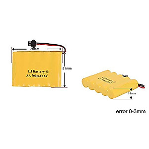 Parts & Accessories 6v 700mah AA NI-CD Battery Remote Control Electric Toys car Ship Robot Rechargeable AA 6V 700 mah high Capacity Battery Toy Part - (Color: Light Grey)