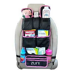 Zufy Backseat Car Organizer |Best Baby Travel Accessories for Kids Toy Storage Ideas|Free Travel Gifts|Available in Blue and Pink