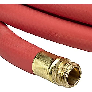 Underhill UltraMax Commercial Garden Water Hose 75 ft, Heavy-Duty, Rubber, Flexible, Kink Free, Industrial, 200 psi WP, 800 psi BP, H10-075R, 1” x 75' NPSH, Red