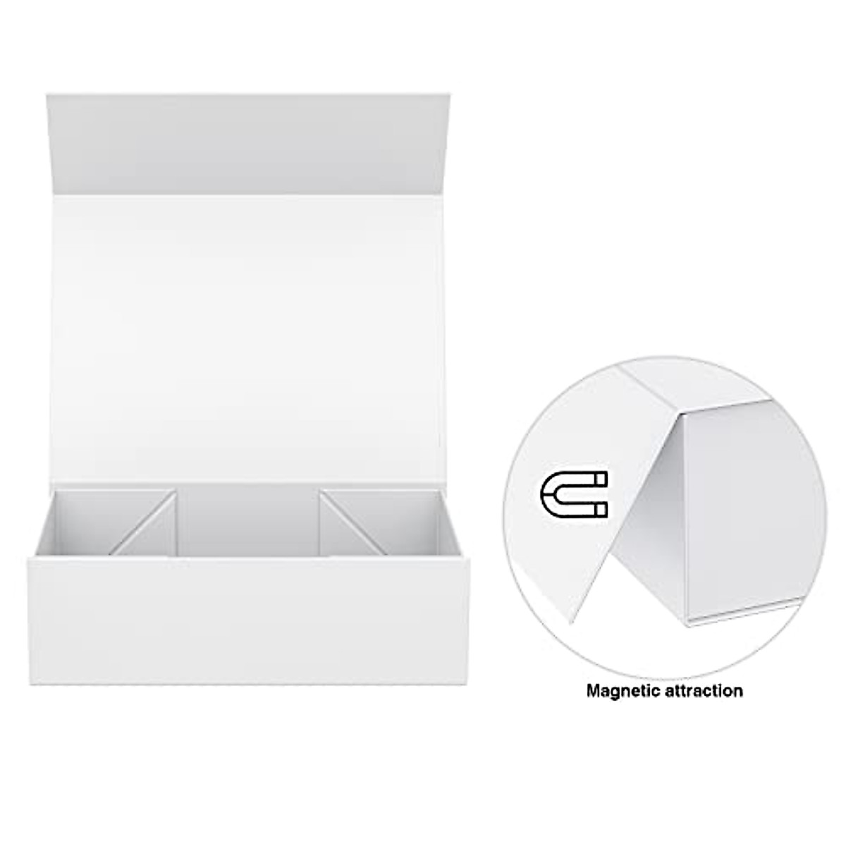 MOZRRO Gift Box with Lids, 9.85 x 5.95 x 3.15 In Magnetic Closure Collapsible Gift Boxes for Gift Packaging, Gift Box for Christmas,Mothers Day,Fathers Day,Graduations,Weddings,Birthdays Gifts