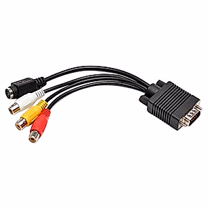 ANRANK High Performance VGA SVGA to S-Video 3 RCA Composite AV TV Out Adapter Converter Cable for PC Laptop