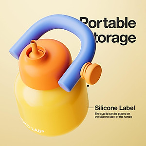 CHAKO LAB Insulated Water Bottle,Stainless Steel with Straw,Yellow&Blue,BPA free,33 oz