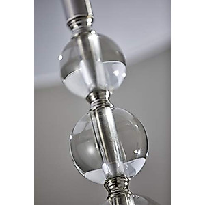 Adesso 1585-22 Olivia 3-Piece Floor Lamp Set, 60.5 in./23 in., 150W, Brushed Steel/White, 3 Steel Lamps