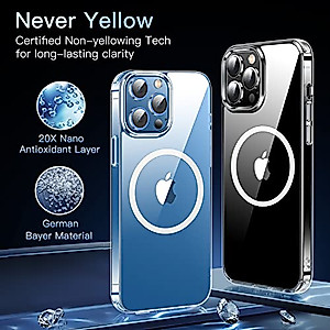 CASEKOO Magnetic Clear iPhone 12 Pro Max Case [No.1 Strong Magnets][Never Yellow][Military Grade Drop Protection] Compatible with MagSafe Protective Slim Thin Cover 6.7 inch 2020-Clear