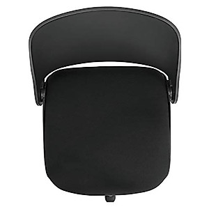 Calico Designs Back, Modern, Swivel, Office Contoured Folding Task Chair, Black/Black, 22"W x 22"D x 37.5"