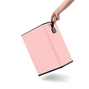 QUALIAZERO 10L/2.6Gal Heavy Duty Hands-Free Stainless Steel Bath/Office Step Trash Can, Fingerprint-Resistant Soft Close Lid Trashcan, Slim (Rose Pink)